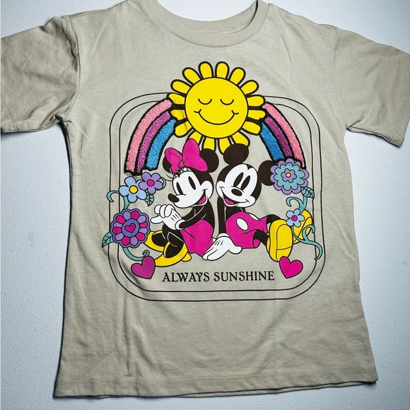 Disney | Shirts & Tops | Disney Kids Beige Mickey And Minnie Tshirt ...